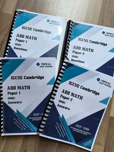 Igcse Cambridge Additional Mathematics 0606 Topical Past Year Papers