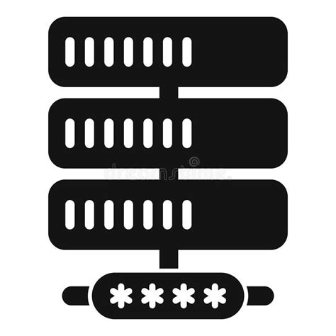 Server Icon Showing Password Protected Database With Firewall Stock Vector Illustration Of