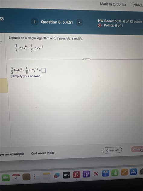 solved express as a single logarithm and if possible