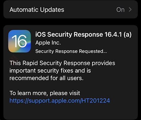 IOS 16 4 1 A Apple Rolls Out Rapid Security Response Software Patch For IPhones Technology