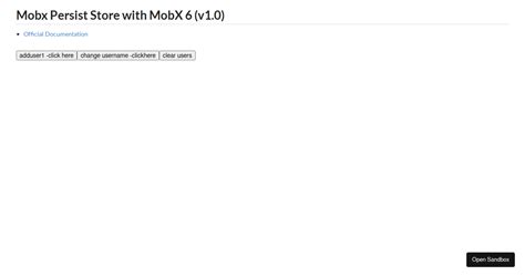 Mobx Persist Store Version 1 Forked Codesandbox