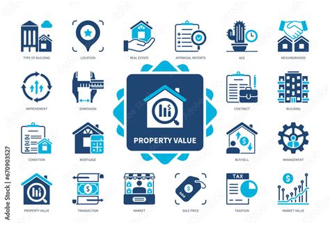 Property Value Icon Set Appraisal Reports Dimension Location