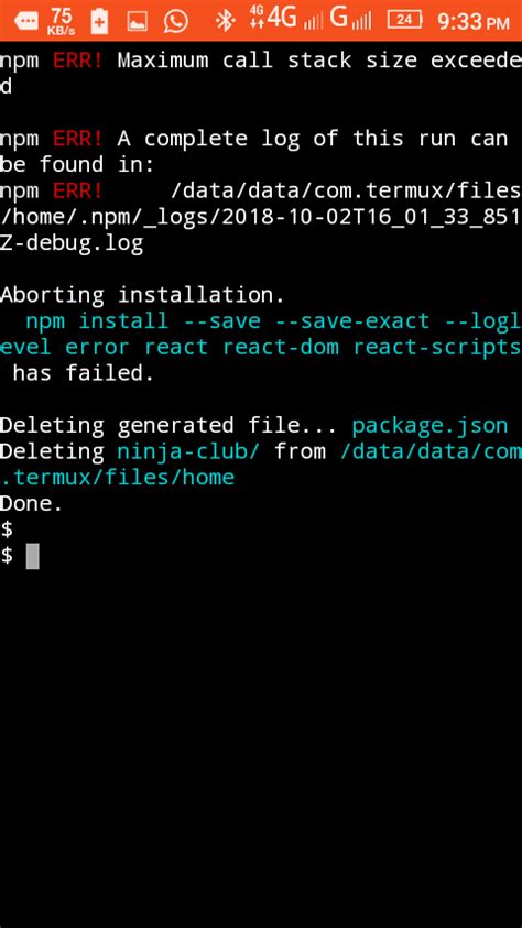Nodejs Create React App Says Npm Err Maximum Call Stack Size Exceeded