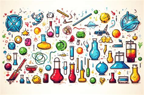 Premium Photo Vector Colorful Science Objects And Icons Vector