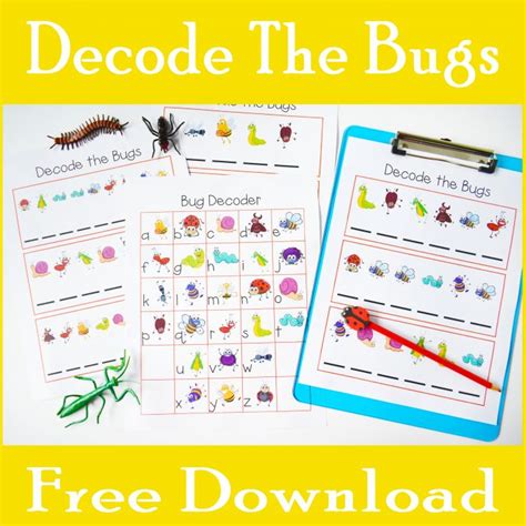 Secret Message Bug Decoder Printable Printables Mom