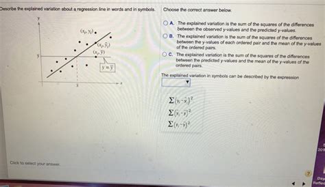 solved describe the explained variation about a regression