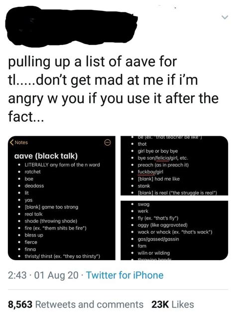 Using Any Form Of Aave Vocabulary Cultural Appropriation Rbadlinguistics Using Any Form Of Aave Vocabulary Cultural Appropriation Rbadlinguistics