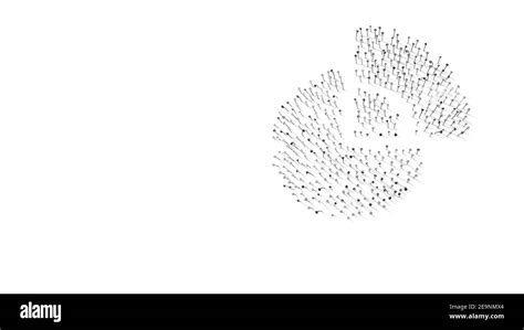 3d Rendering Of Nails In Shape Of Symbol Of Pie Chart With Shadows