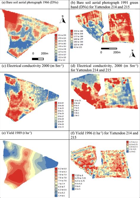 Maps Of Sensed Data Used For Delineation Of Management Zones At Download Scientific Diagram