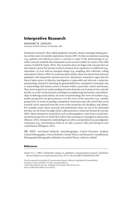 Pdf Interpretive Research
