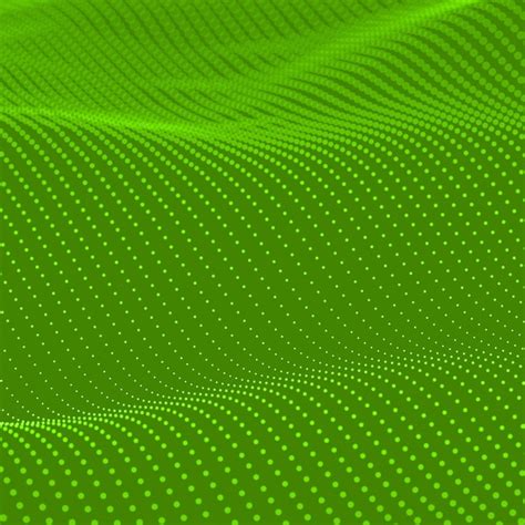 미래의 물결 모양의 Bokeh 점이 있는 추상적인 배경 프리미엄 사진