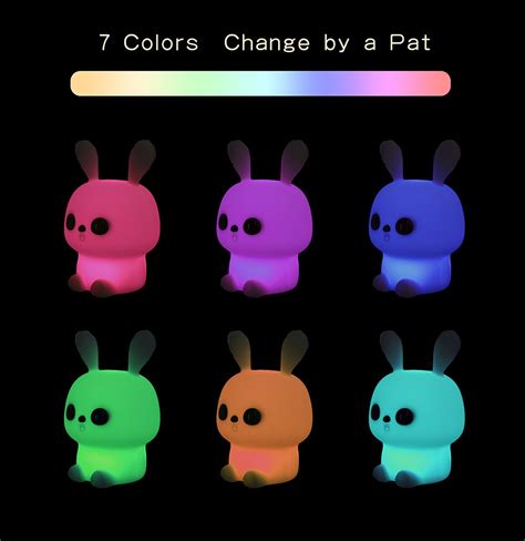 Squishy Bunny Light Led Silicone Night Light Tap Bed Lamp