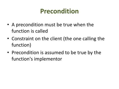 Preconditions Postconditions And Assertions Ppt Download