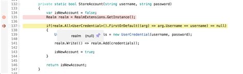 Xamarinrealm Issue Runtime Skipping Lines Stack Overflow