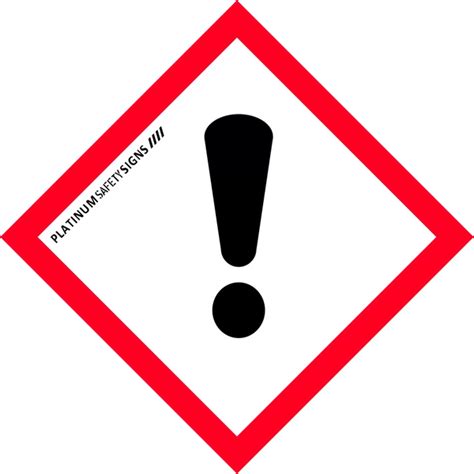 Ghs Hazchem Labels Exclamation Mark Platinum Safety Signs
