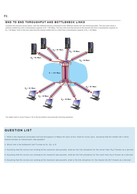 solved p2 end to end throughput and bottleneck linksconsider