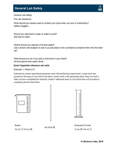 lab 2 lab 2 notes general lab safety pre lab questions what should