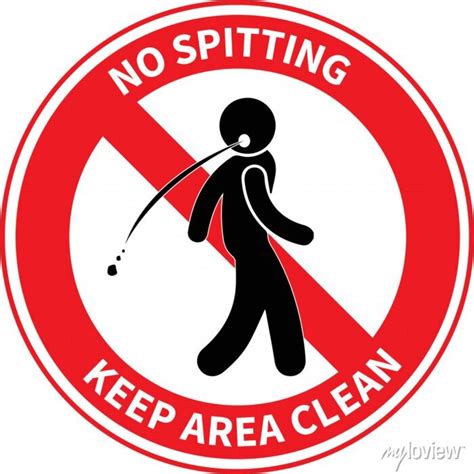 No Spitting Allowed Do Not Spit Restricted Prohibited Notice Posters For The Wall • Posters
