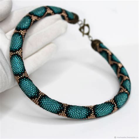 Жгут из бисера Бирюзовая змея на заказ в интернет магазине Ярмарка Мастеров по цене 2600