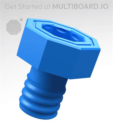 18 Mm Mid Thread Push Fit Head Small Thread Hole Shank Bolt 3d Model By Multiboard On Thangs