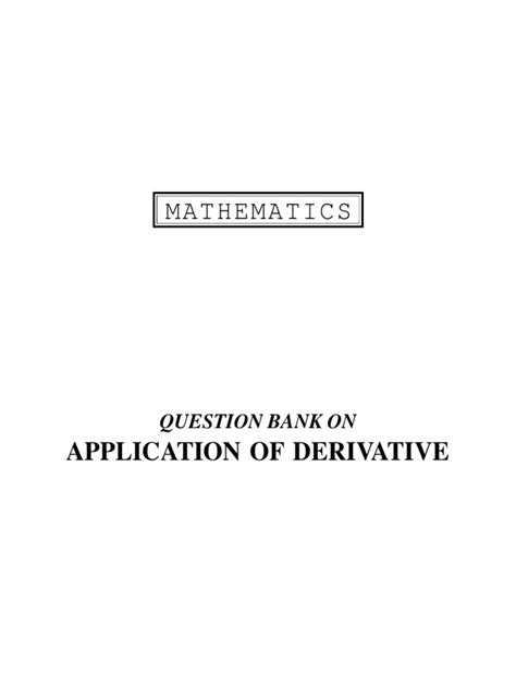 application of derivative pdf maxima and minima tangent