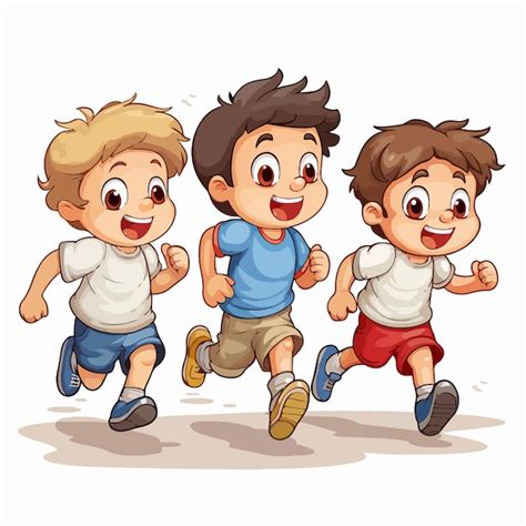 Três Meninos Brincando Em Fundo Branco Vetor Premium Gerado Com Ia