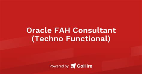 Oracle Fah Consultant Techno Functional At Compunet Connections Jobs At Compunet Connections