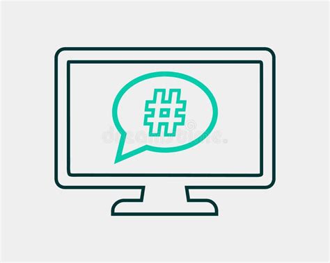 Hash Tagging Line Icon Stock Vector Illustration Of Idea