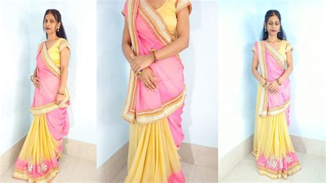Gujarati Style Saree Draping Beginners Saree Draping Tutorial Saree Draping With Perfect