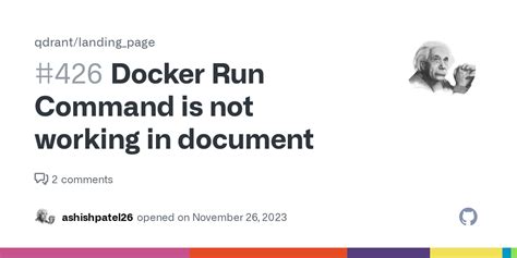 Docker Run Command Is Not Working In Document · Issue 426 · Qdrant