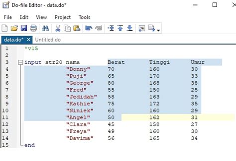 Do File Editor Column Mode Selection Cahaya Semesta Curahanhati