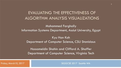 Ppt Evaluating The Effectiveness Of Algorithm Analysis Visualizations Powerpoint Presentation
