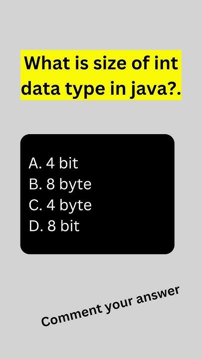 What Is Size Of Int Datatype Java Programming Language Question Youtube