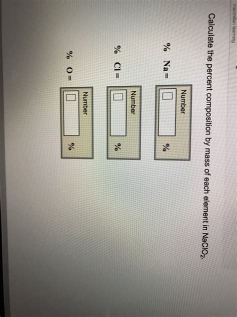Solved Calculate The Percent Composition By Mass Of Each Chegg