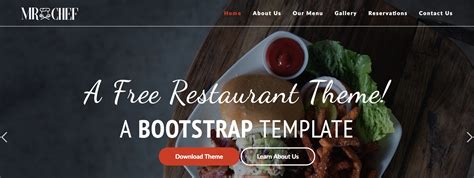 Free Restaurant Html Template In Bootstrap