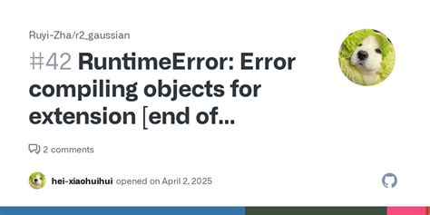 runtimeerror error compiling objects for extension [end of output