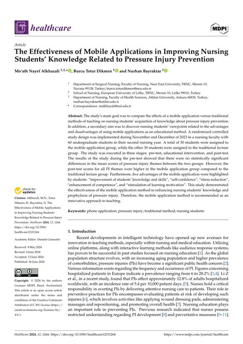 Pdf The Effectiveness Of Mobile Applications In Improving Nursing