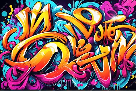 그래피티 배경 그래피티 벽지 그래피티 패턴 스트리트 아트 배경 그래피티 아트 그래피티 디자인 그래피티 페인트 Ai 생성 프리미엄 사진