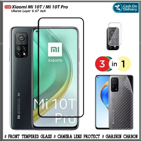 Jual Mondi Store Paket 3in1 Tempered Glass Xiaomi Mi 10T MI 10T PRO Dan Garskin Carbon Camera