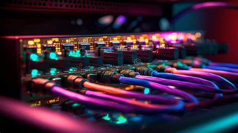 Network Cables Connected To Router Generative Ai Stock Illustration Illustration Of Network