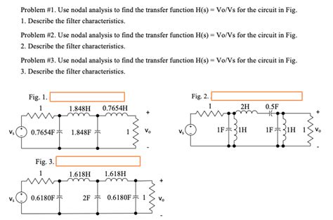 solved problem 1 use nodal analysis to find the transfer