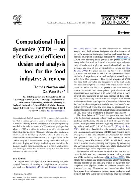 Pdf Computational Fluid Dynamics Cfd An Effective And Efficient Design And Analysis Tool