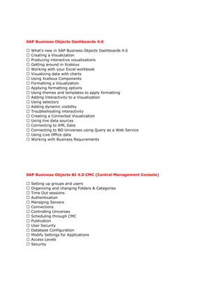 Sap Business Objects Xir3 03 1 Bi 4 0 4 1 Training PDF