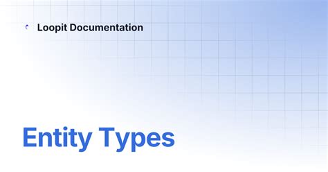 entity types loopit documentation
