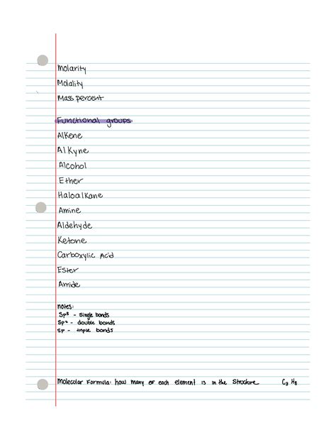 Exam 4 Review Chem 116 Molarity Molality Masspercent Functional Groups Alkene Alkyne Alcohol