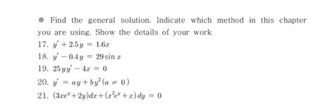 solved find the general solution indicate which method in