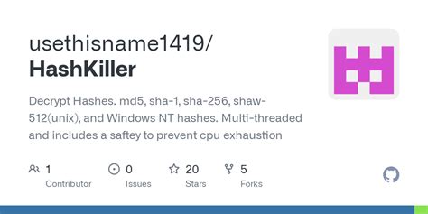 Github Usethisname1419hashkiller Decrypt Hashes Md5 Sha 1 Sha 256 Shaw 512unix And