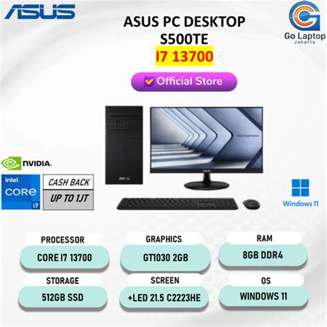 Promo Asus Pc Desktop S Me I Gt Gb Gb Gb W Blk W Led Cicil