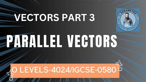 VECTORS 3 PARALLEL VECTORS O LEVELS 4024 IGCSE 0580 MATHEMATICS YouTube