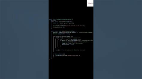 Find Duplicate Elements In An Array Coding Algorithms Youtube